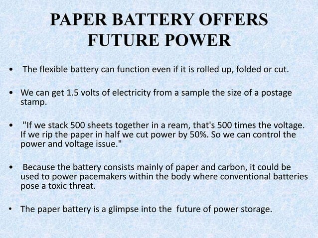 Paper battery | PPT
