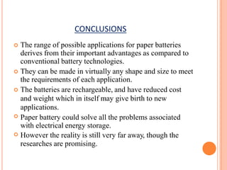 Paper battery | PPTX
