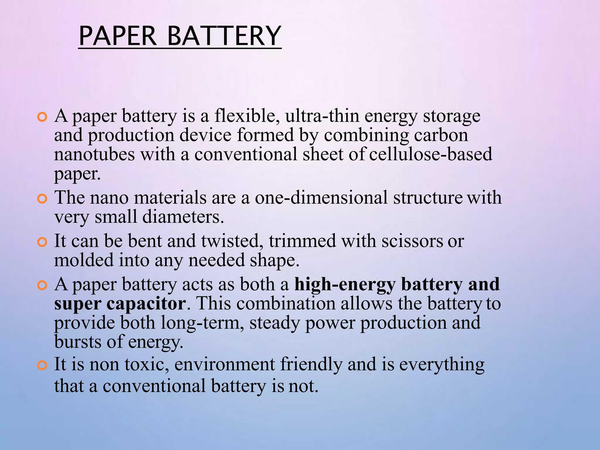 Paper battery | PPTX