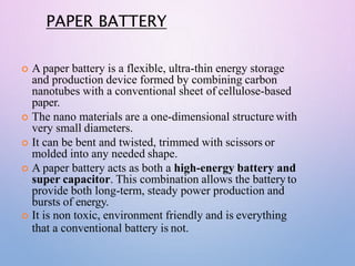 Paper battery | PPTX