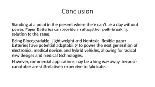 Paper Battery.pptx presentation on the paper battery | PPTX | Chemistry ...