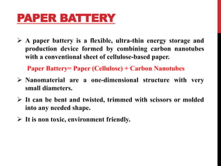 Paper battery | PPTX