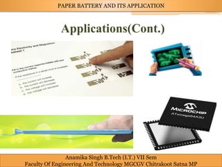 Paper batteryand its applications | PPTX