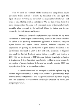 Paper battery document and report | DOCX
