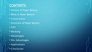 Paper battery | PPTX