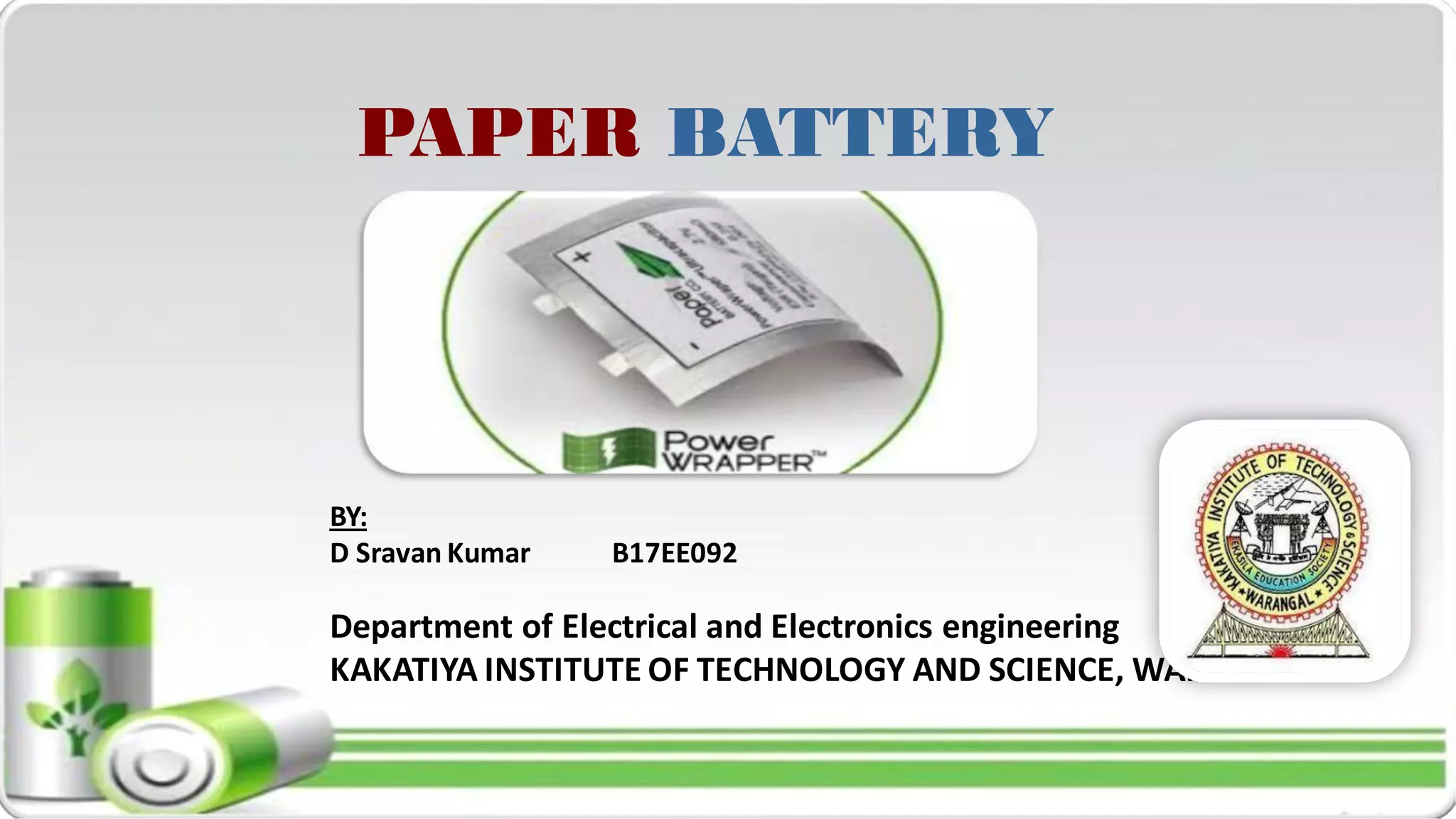 Paper battery ppt | PDF