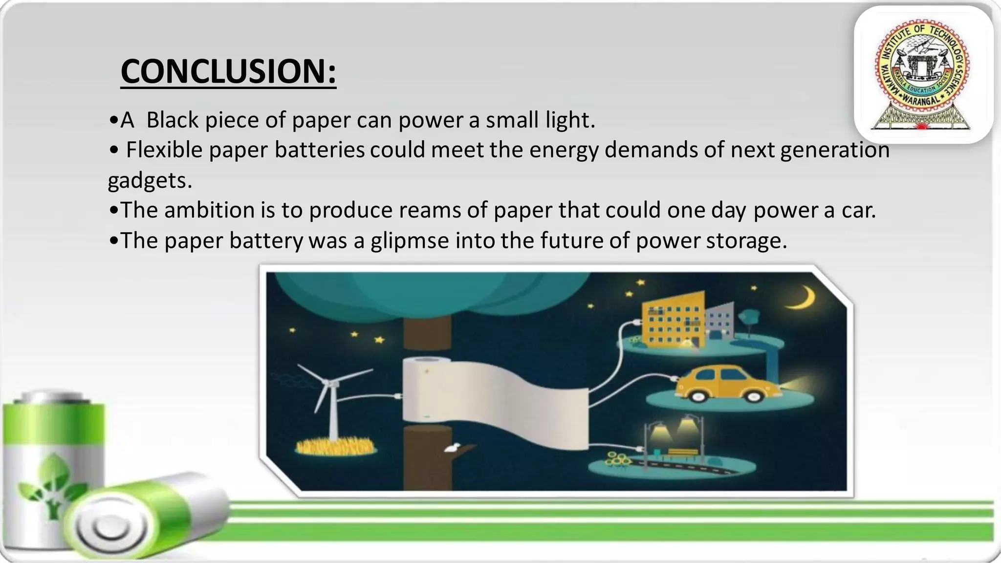 Paper battery ppt | PDF