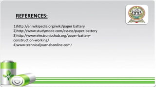 Paper battery ppt | PDF
