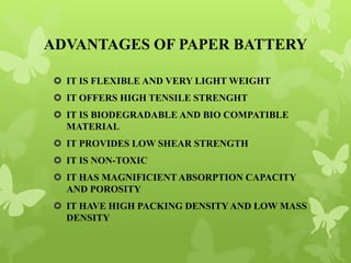 Paper battery ppt by kriti chaurasia | PPTX