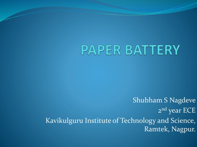Paper Battery | PPT