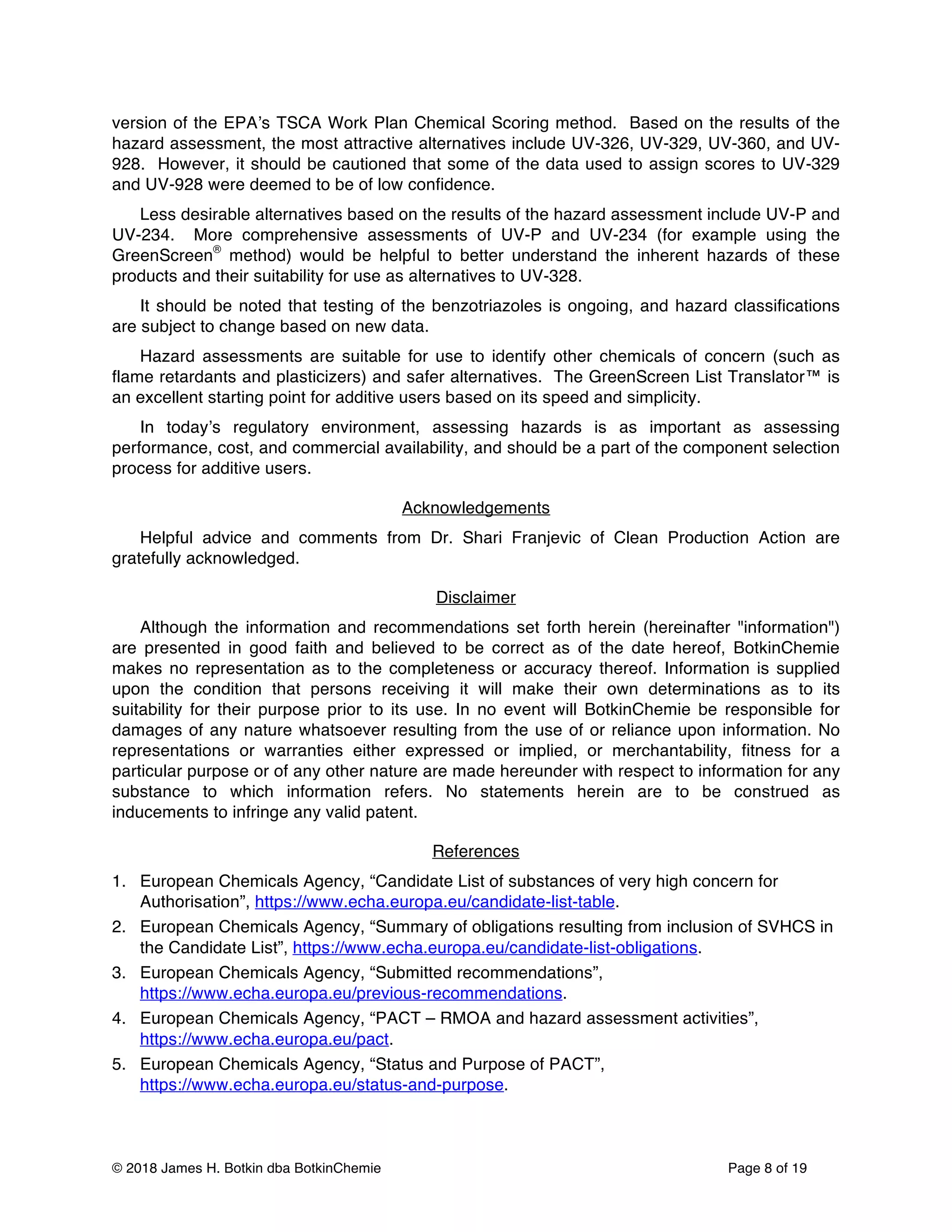 Substitution of Benzotriazole UV Absorbers in Plastics | PDF