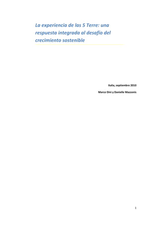 Paper caso cinco terra con Daniella Mazzonis y Marco Dini | DOC