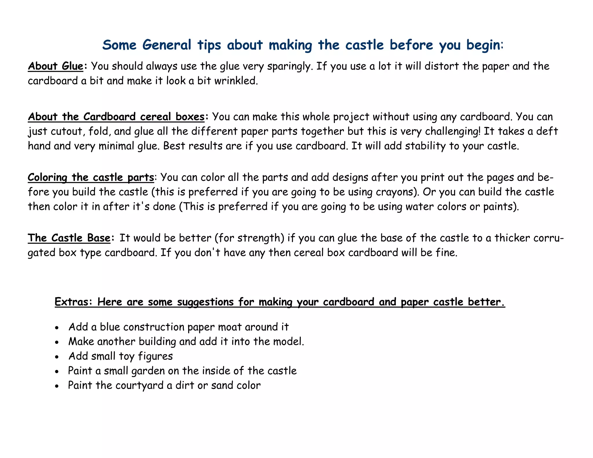 Paper castle to build | PDF