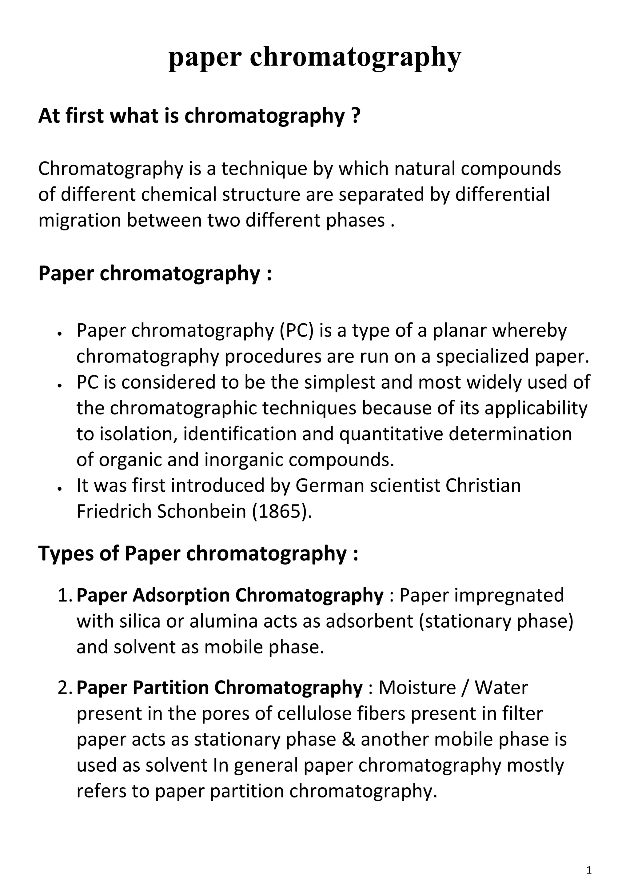 Paper chromatography | PDF