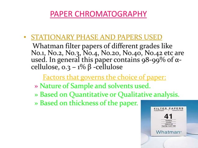 Paper Chromatography or Paper partition chromatography | PPT ...