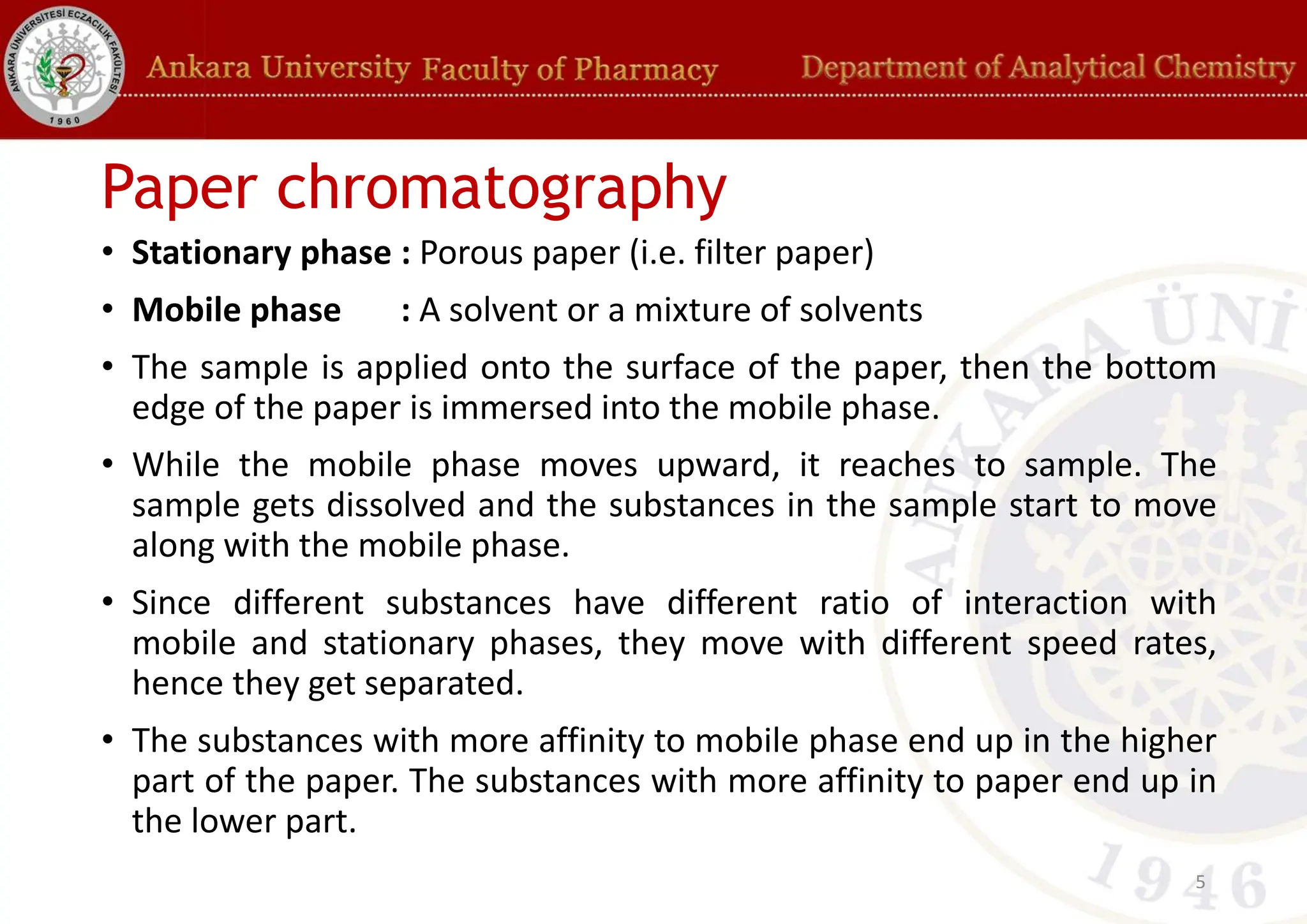 Paper Chromatography and applications in various areas | PPTX