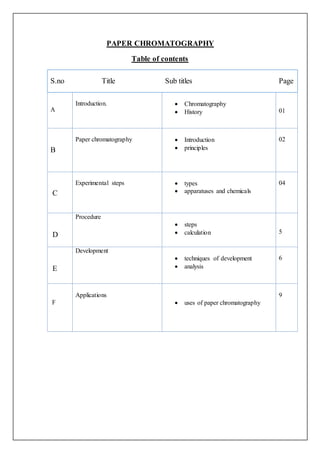 Paper chromatography and types | DOCX