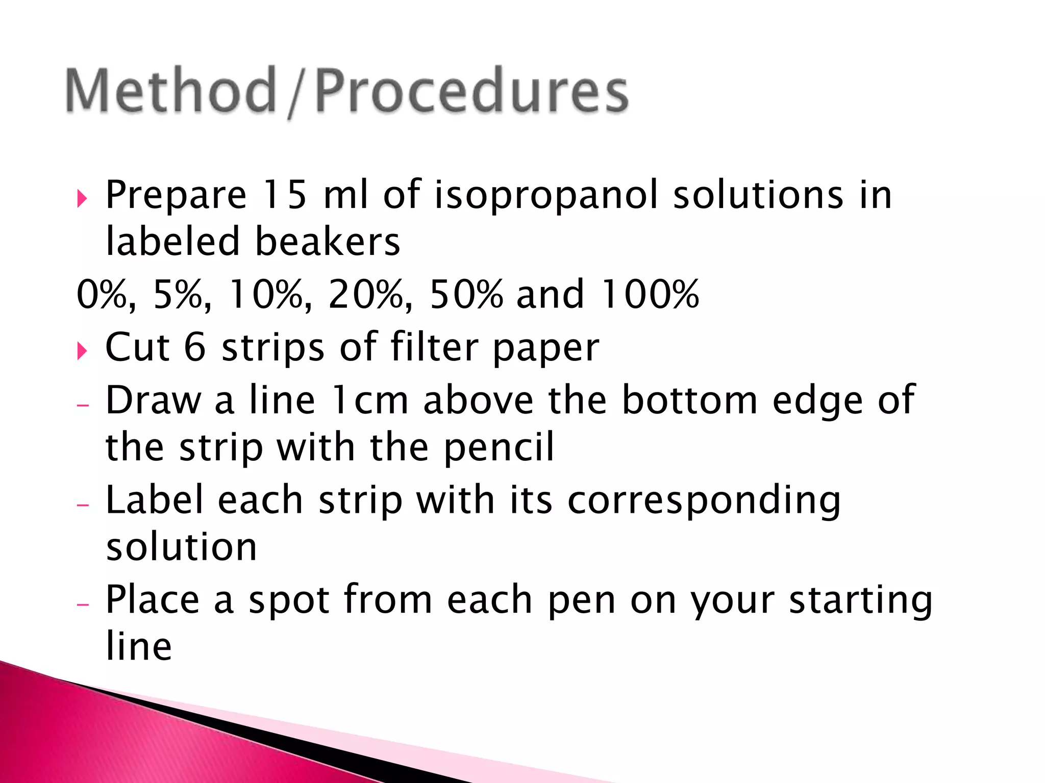 Paper chromatography experiment | PPTX