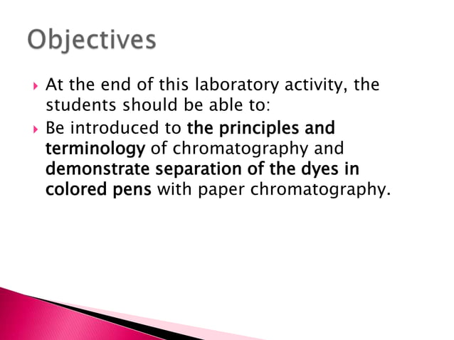 Paper chromatography experiment | PPTX | Chemistry | Science