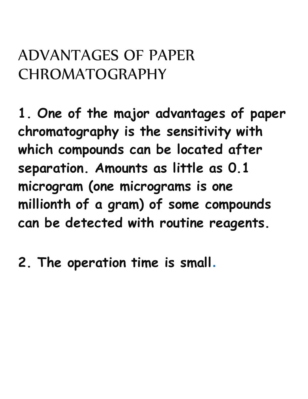 Paper chromatography of spinach leaf