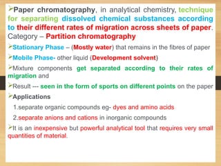 Paper Chromatography(ascending descending circular 2 dimensional Unit ...