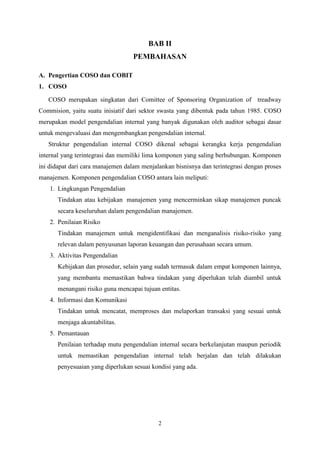 Penjelasan COSO & COBIT | PDF