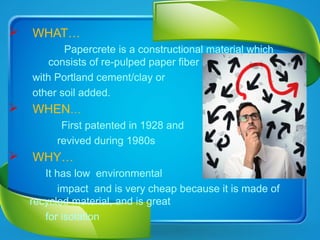 Papercrete | PPT