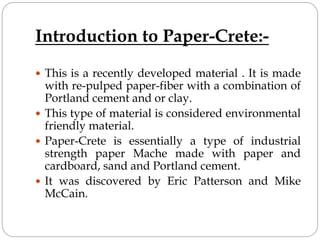 Papercrete | PPTX