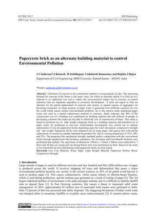 Papercrete brick as_an_alternate_building_material | PDF