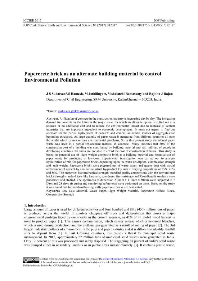 Papercrete brick as_an_alternate_building_material | PDF