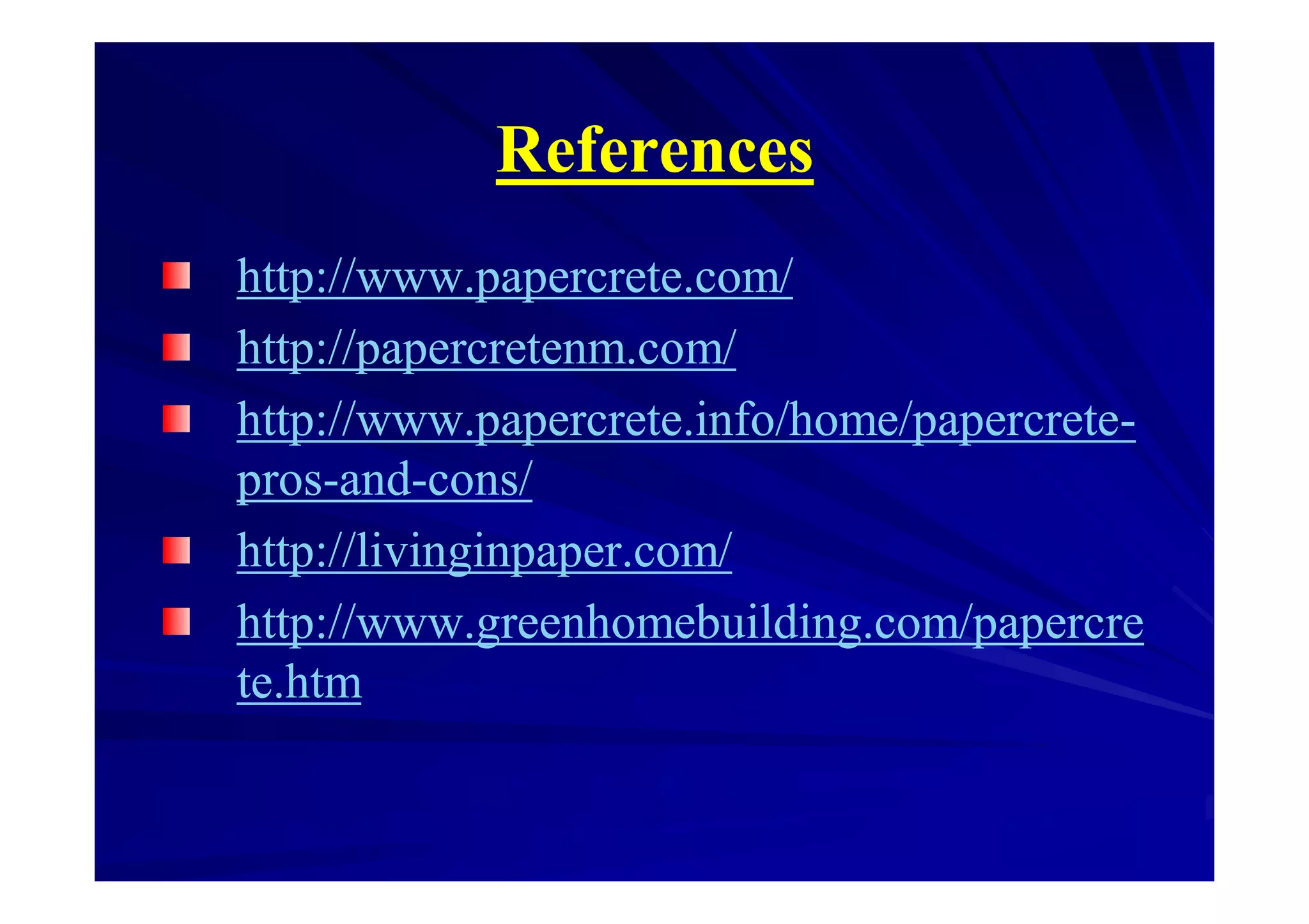 Papercrete presentation by udra balakrishnan | PDF
