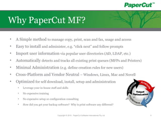 PaperCut-MF Business Features | PPT