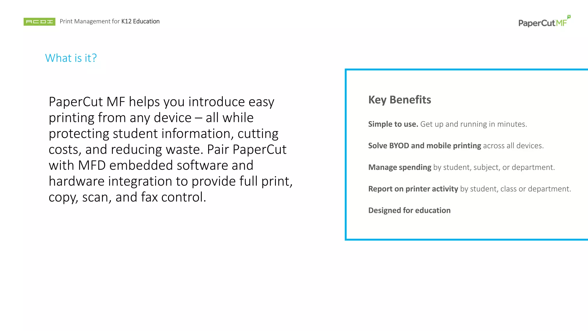 PaperCut Education K12 | PPT
