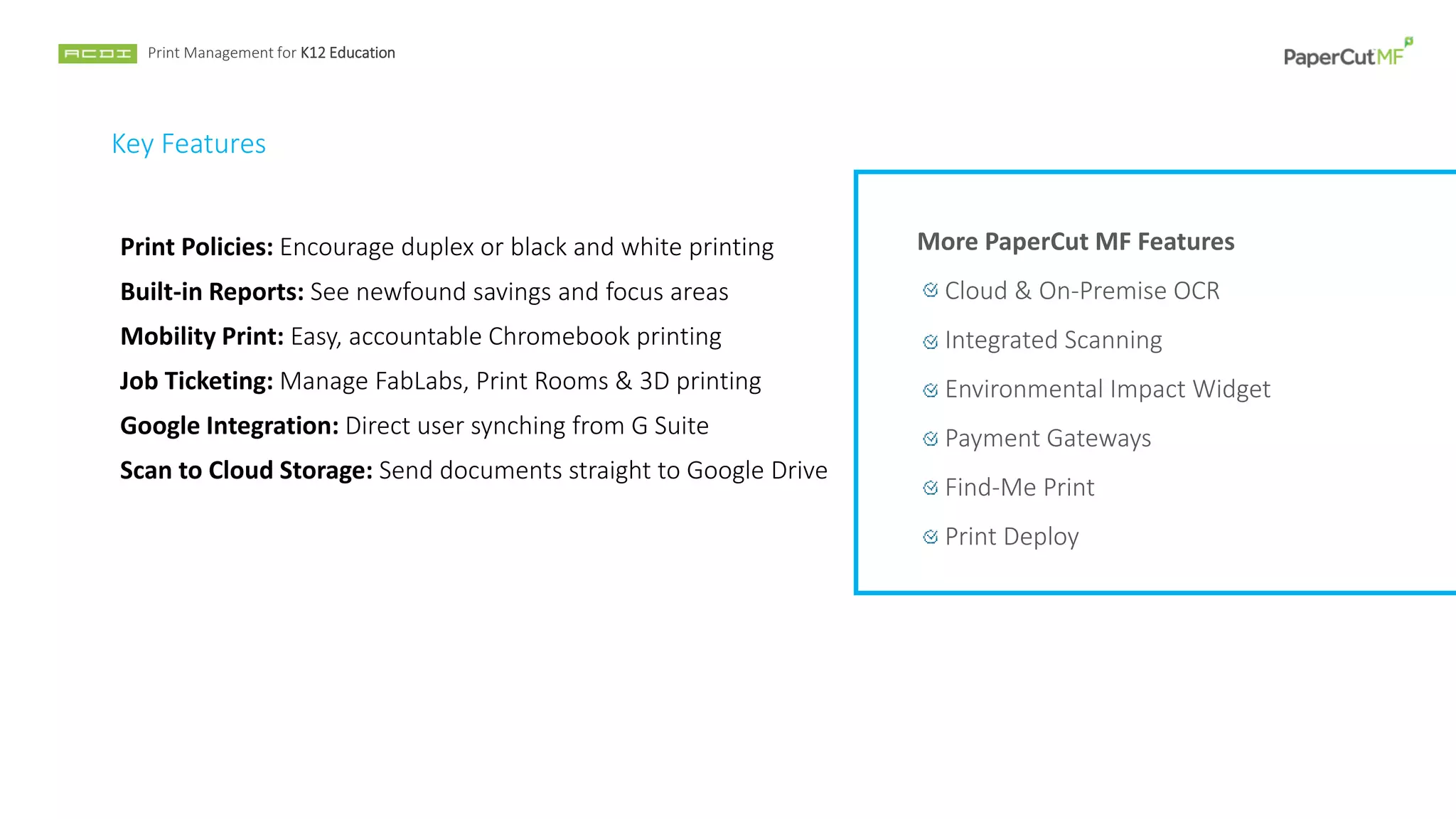PaperCut Education K12 | PPT