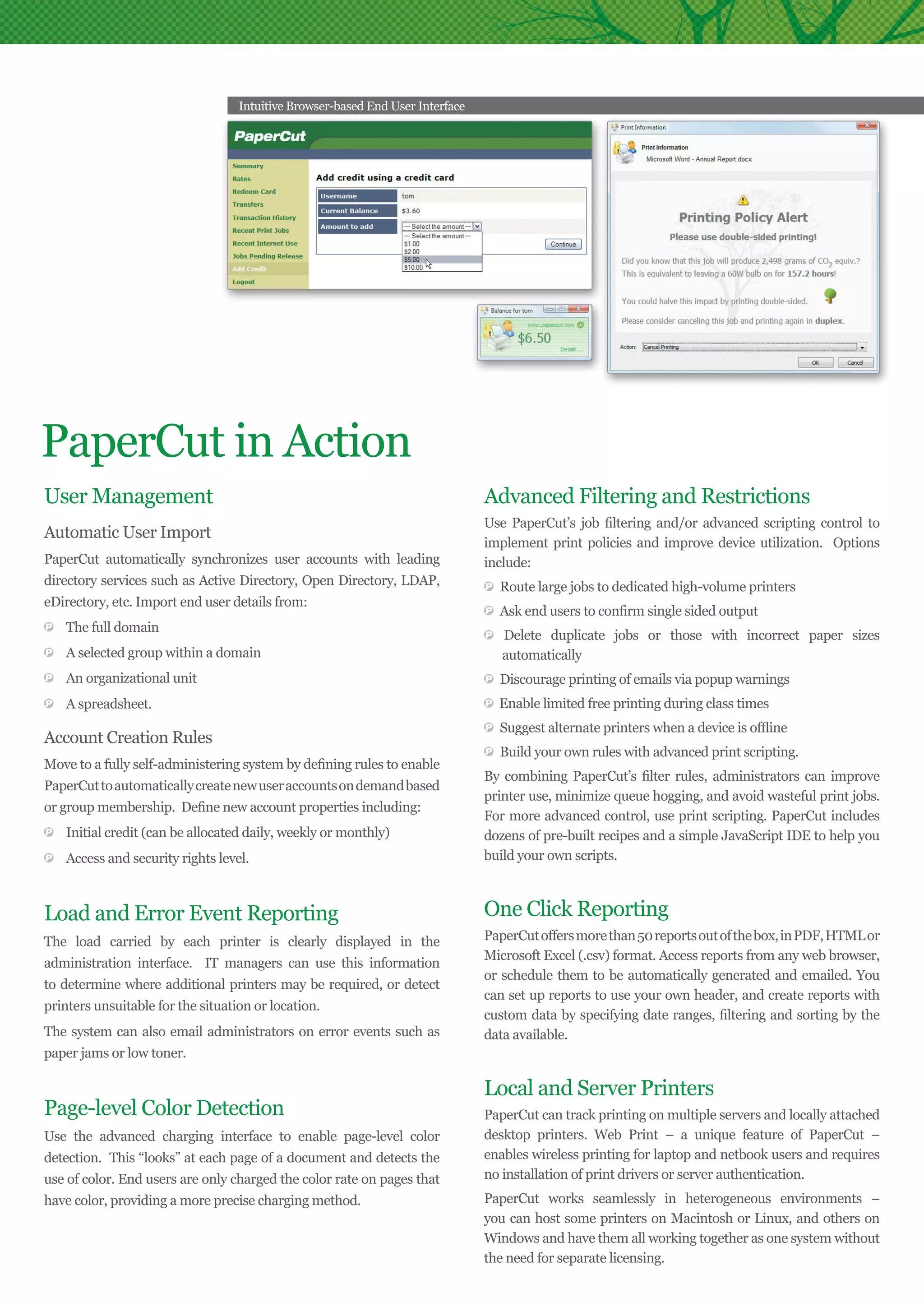 PaperCut Fact Sheet Overview | PDF