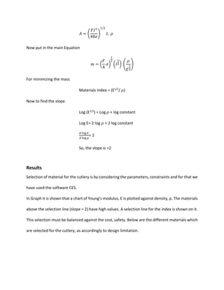 Material Selection for Paper cutlery manufacturing | PDF