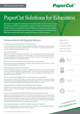 PaperCut Solutions For Education | PDF