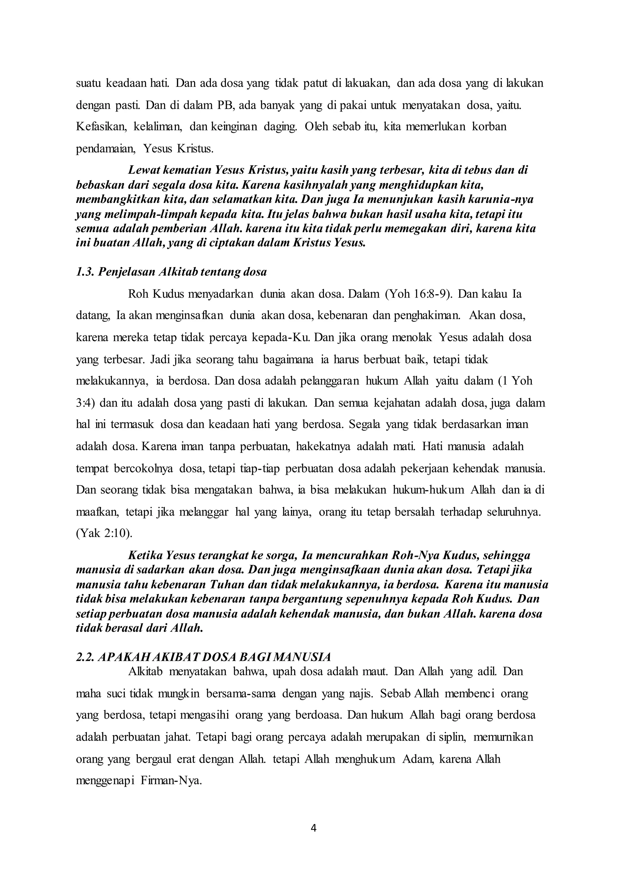 Paper dogmatika 3 (MANUSIA BEBAS DARI DOSA) | DOCX