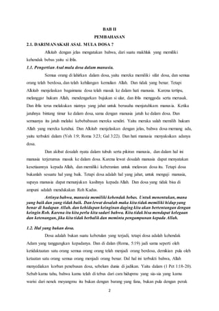 Paper dogmatika 3 (MANUSIA BEBAS DARI DOSA) | DOCX