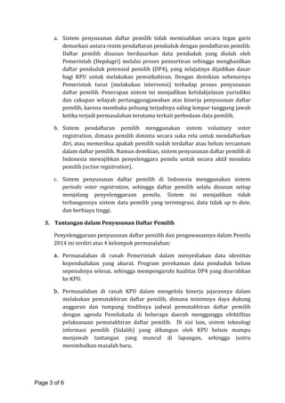 Pengawasan Penyusunan Daftar Pemilih Pemilu | PDF