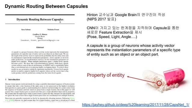 [Paper] dynamic routing between capsules | PPT