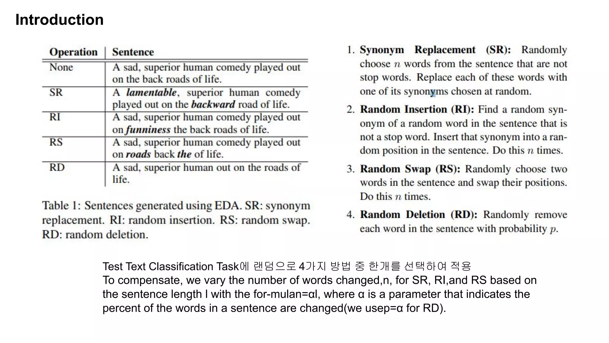 [Paper] EDA : easy data augmentation techniques for boosting performance on text classification ...
