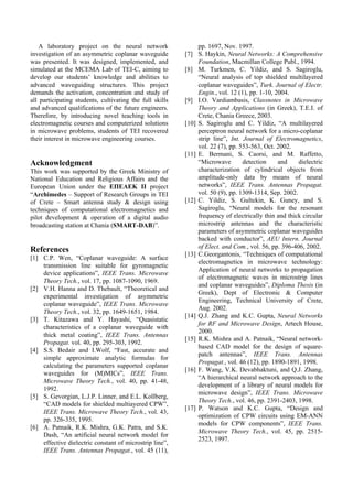 Computational Investigation of Asymmetric Coplanar Waveguides Using Neural Networks: A Microwave ...