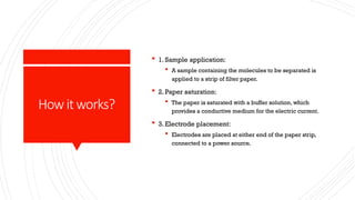 Paper Electrophoresis Technique and its Applications | PPTX