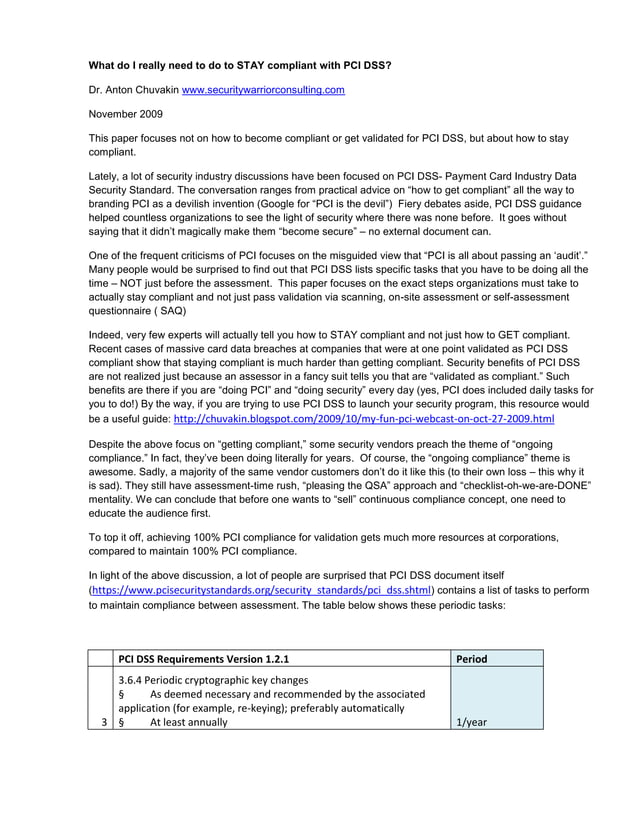 What do I really need to do to STAY compliant with PCI DSS? | DOCX