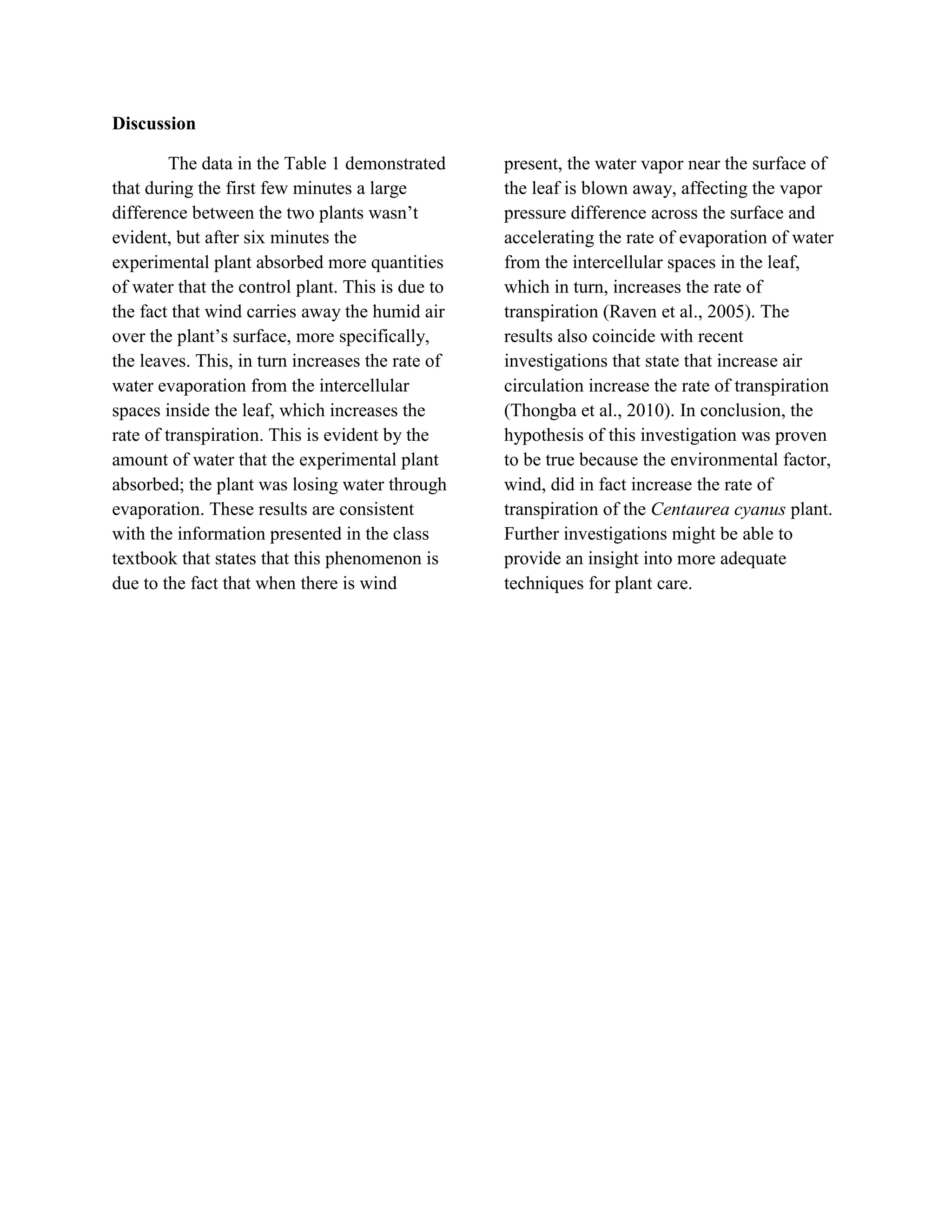 rate of transpiration | DOCX