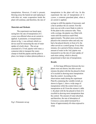 rate of transpiration | DOCX