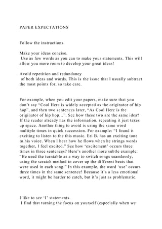 PAPER EXPECTATIONSFollow the instructions.Make your ideas .docx