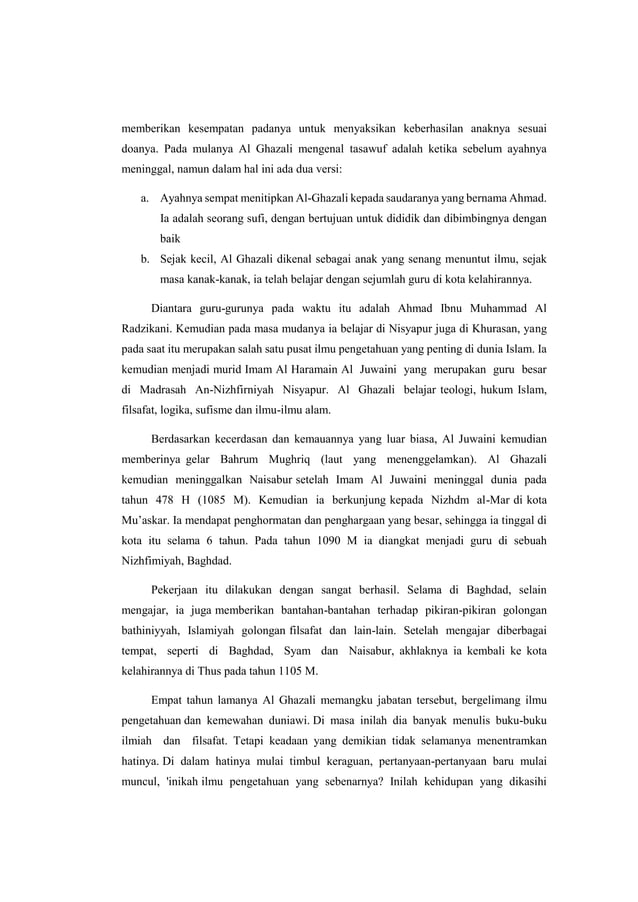 Konsep Pendidikan Islam Menurut Imam Al-Ghazali | DOCX