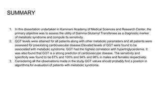 Ggt for metabolic syndrome.ggt for metabolic syndrome | PPT